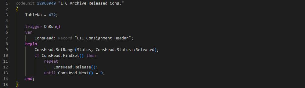 Scheduled consignment archiving | Logtrade Connect